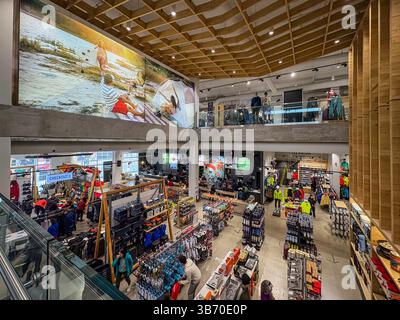 Inside MEC store, Toronto, Canada. View of the spacious multi-level ...