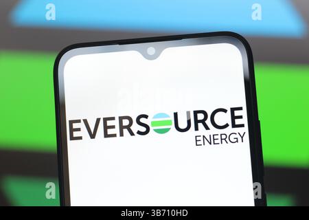 In this photo illustration, the Eversource Energy logo is displayed on ...
