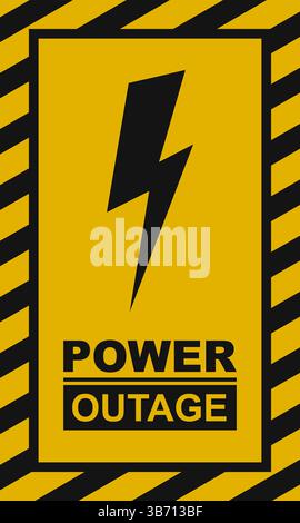 Power outage warning sign. Vector on transparent background Stock ...