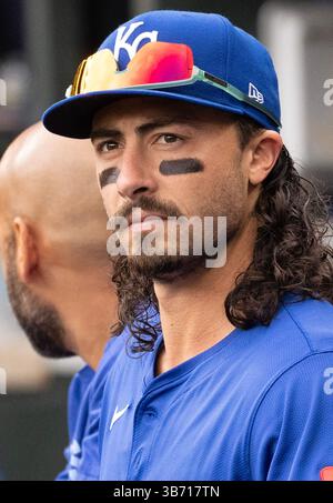 Jonathan India #6 of the Kansas City Royals at bat during a game ...