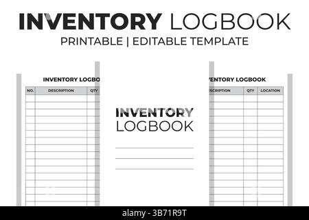 Inventory log book KDP interior. Inventory management journal. Product ...
