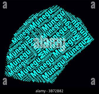 Monaco regions map word cloud. Monaco region names. Black and white map ...