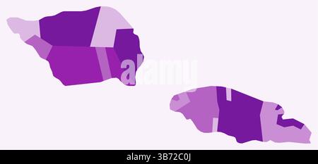 Map of Samoa with regions. Just a simple country border map with region ...