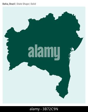 Simple outline map of Bahia is a state of Brazil. Stylized minimal line design Stock Vector ...
