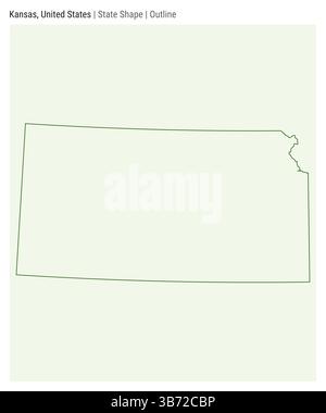 Kansas counties vector map outline with USA map colors national flag ...
