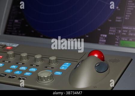 Ship navigation panel with radar computer and control buttons Stock ...