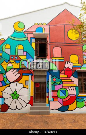 Melaka's amazing street art Murals, Malacca old town, Malaysia Stock ...