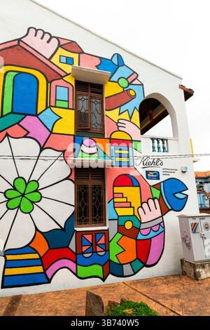 Melaka's amazing street art Murals, Malacca old town, Malaysia Stock ...