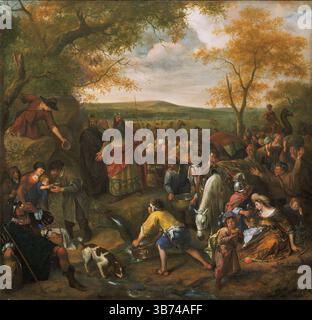'Moses Striking the Rock' by Jan Steen portrays the biblical scene in a ...
