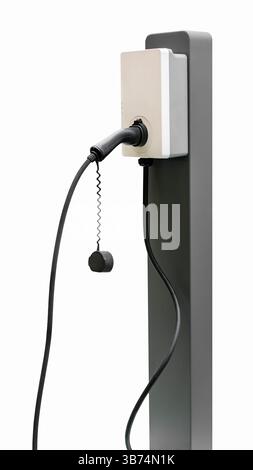 Isolated EV charging station with connector and cable Stock Photo - Alamy