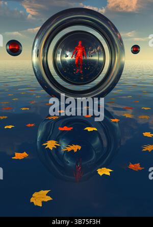 wormhole, multiverse and time travel concept illustration Stock Photo ...