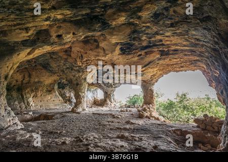 Sa Cova des Voltor, (the vulture cave), historic sandstone quarry ...