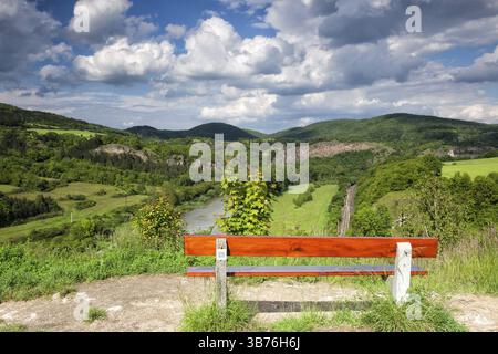 View from the hill into the valley with the Berounka river Stock Photo ...