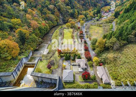 Autumn leaves of the 4 million dam. Shooting Location: Gunma Prefecture ...