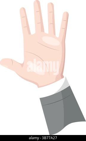 Raised opened hand. Vector illustration Stock Vector Image & Art - Alamy