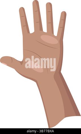 Raised opened hand. Vector illustration Stock Vector Image & Art - Alamy