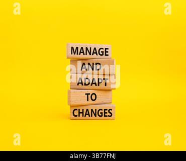 Manage and Adapt to Changes symbol. Wooden blocks with words Manage and ...