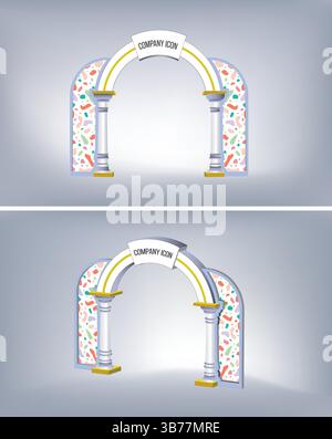 Event entrance of star model arch with abstract design. Vector editable ...