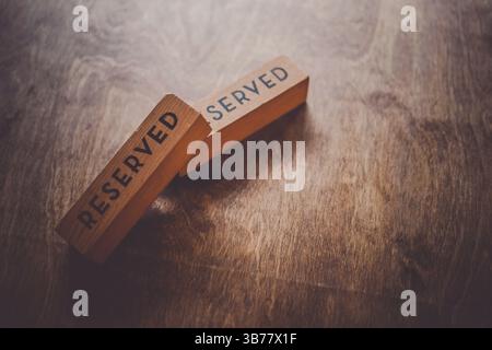 Block the reservation (Reserved) was written Stock Photo - Alamy