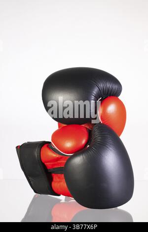 Boxing gloves on the table Stock Photo - Alamy