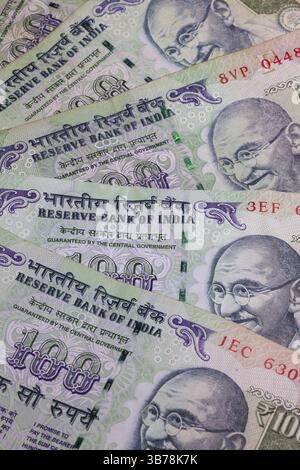 Different banknotes from India on the desk Stock Photo - Alamy