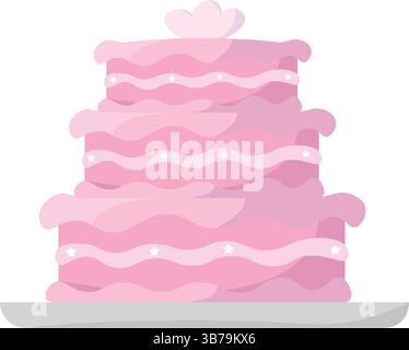 Three tier wedding cake. Vector illustration Stock Vector Image & Art ...