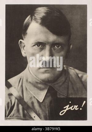 Adolf Hitler in NSDAP Sturmabteilung military uniform with swastika ...