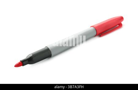 One red color marker isolated on white Stock Photo - Alamy
