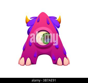 Strange monster character cartoon font letter O. Strange fantasy ...