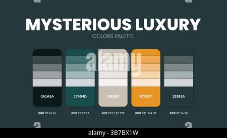 Color palette guide in Mysterious colour theme collections. Color ...