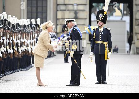 Icelandic President Halla Tomasdottir gives an interview in Tokyo on ...