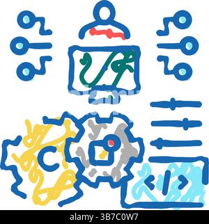 development erp software color icon vector illustration Stock Vector ...