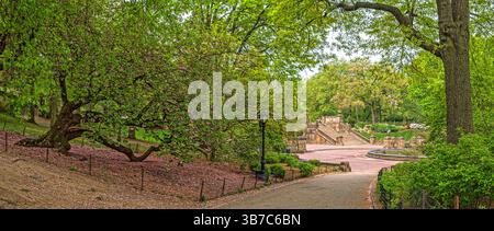 Bethesda Terrace and Fountain are two architectural features ...