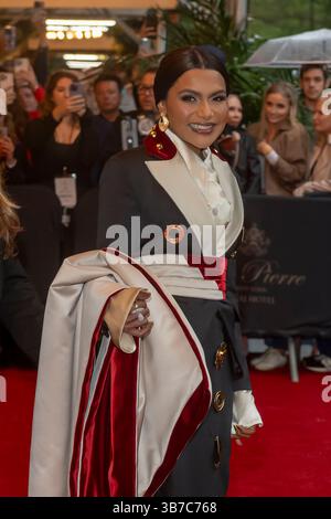 Mindy Kaling departs the Pierre Hotel for 2025 Met Gala in New York ...