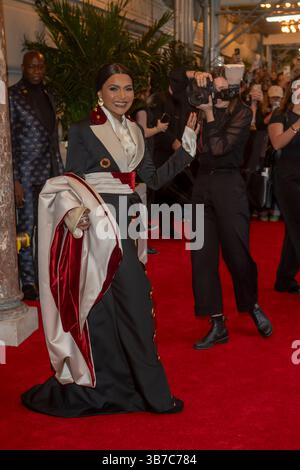 Mindy Kaling departs the Pierre Hotel for 2025 Met Gala in New York ...