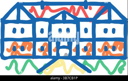 colonial house icon doodle illustration Stock Vector Image & Art - Alamy