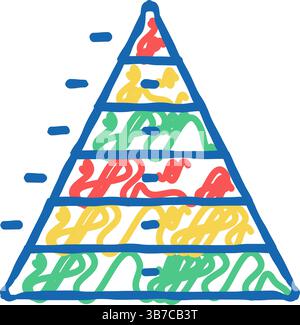 Pyramid chart doodle. Hand drawn infographic icon Stock Vector Image ...