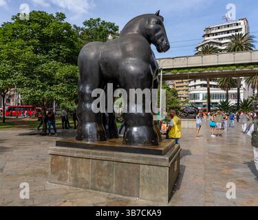 Horse sculpture by artist Fernando Botero in front of the Museum of ...