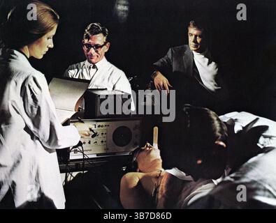 George Peppard, Michael Sarrazin, on-set of the film, "The Groundstar ...