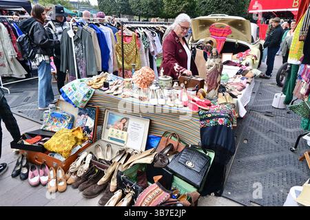 Lady Stall Holder at The Classic Car Boot Sale, Kings Cross, London ...
