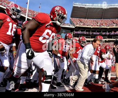 Saban Field at Bryant-Denny Stadium signage at an NCAA college football ...