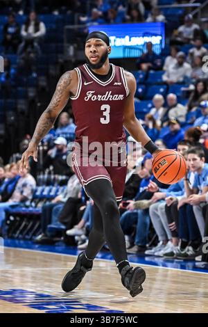 FEBRUARY 03, 2024: Fordham Rams forward Abdou Tsimbila (30) and Saint ...