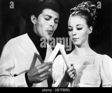 Jill Haworth, Frankie Avalon, on-set of the British film, "The Haunted ...