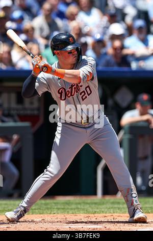 Detroit Tigers' Spencer Torkelson bats during an intrasquad baseball ...