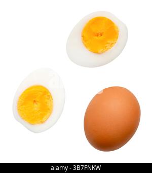 Set of many healthy boiled eggs isolated on white Stock Photo - Alamy