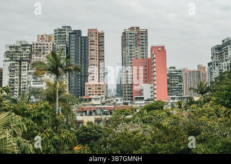 Residential houses in Macau aerial view from Camoes park Stock Photo ...