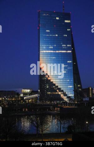 Frankfurt, Germany - December 21, 2021: view to skyline and european ...