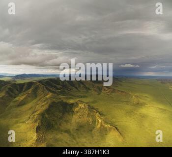 Mongolian mountain natural landscapes near lake Tolbo-Nuur in north ...