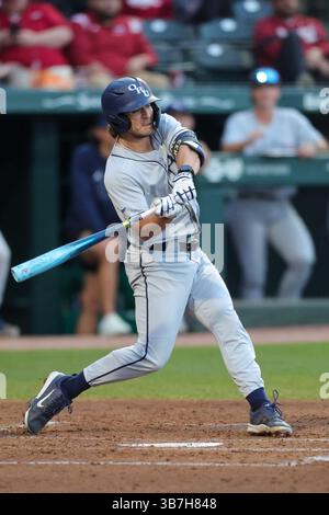 Oral Roberts infielder Holden Breeze (5) throws to first again TCU ...