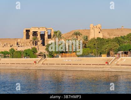 Magnificent temple of Sobek and Horus stands above the River Nile at ...